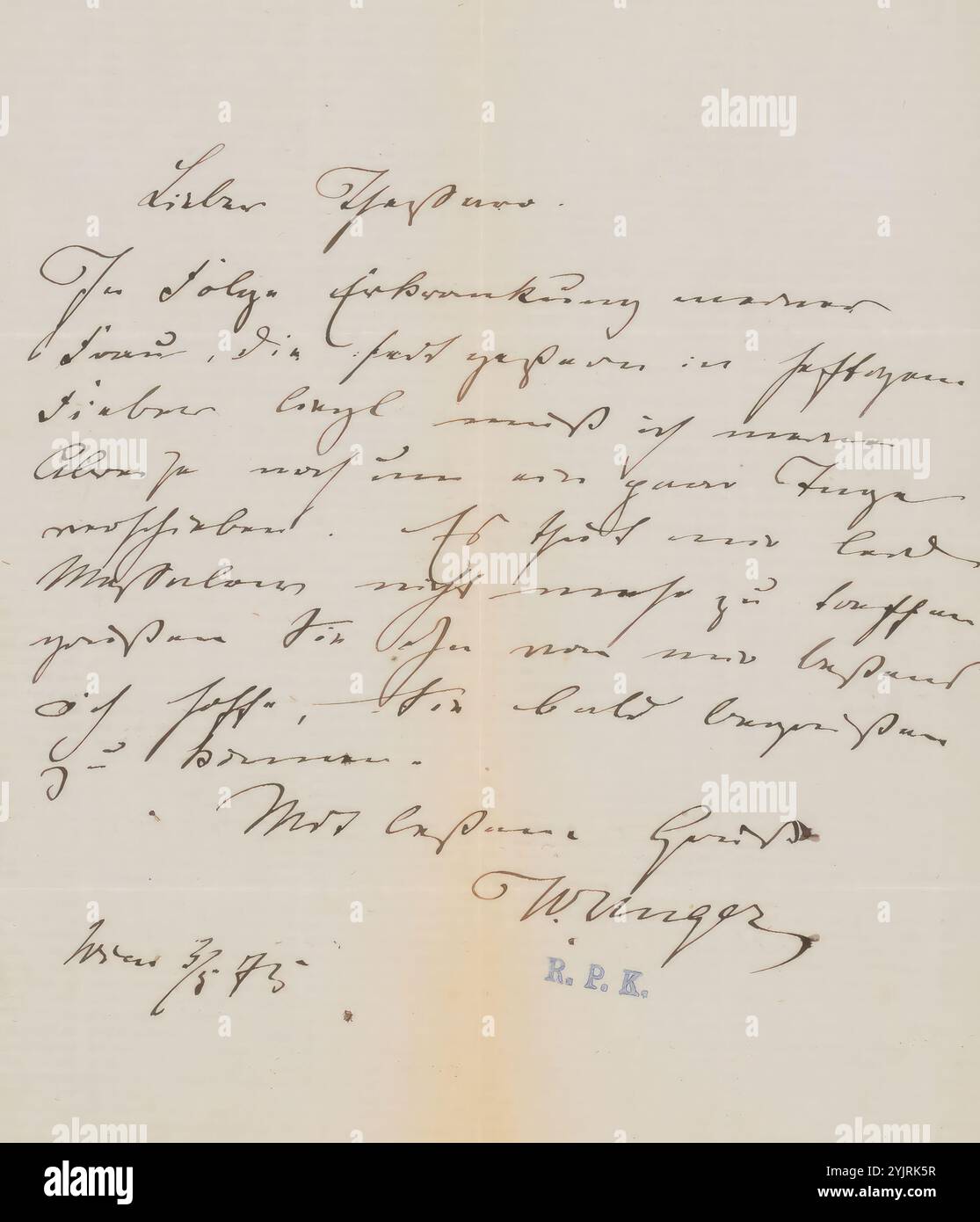 Letter to Frans Buffa en Zonen, writer: William Unger, Vienna, May 3 ...