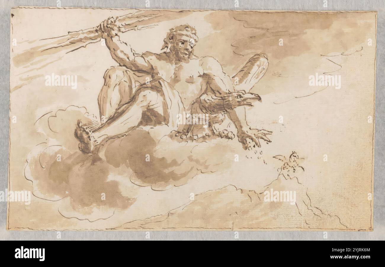 Jupiter, drawing, draftsman: Romeyn de Hooghe (attributed to), 1702 ...