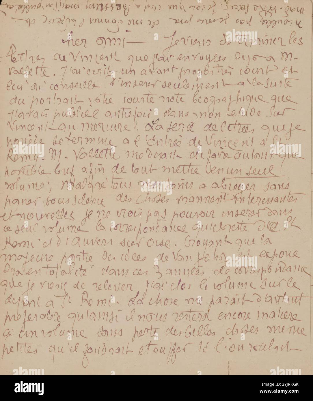 Letter to Andries Bonger, writer: Émile Bernard, Cairo, 1895, paper ink ...