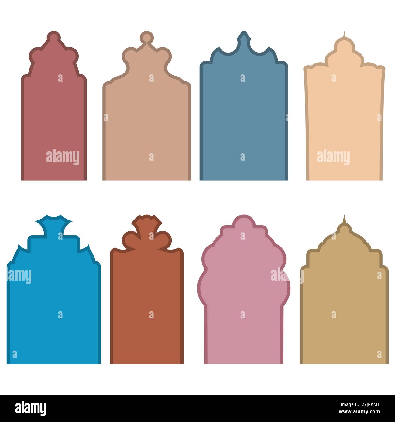 Vector arabic doors. Oriental style Islamic doors and arches with ...