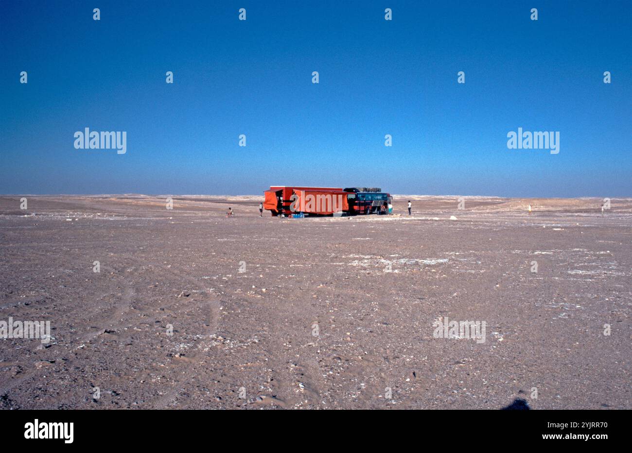 Rotel Tours bus, overnight stay in the Libyan Desert, Egypt, September ...
