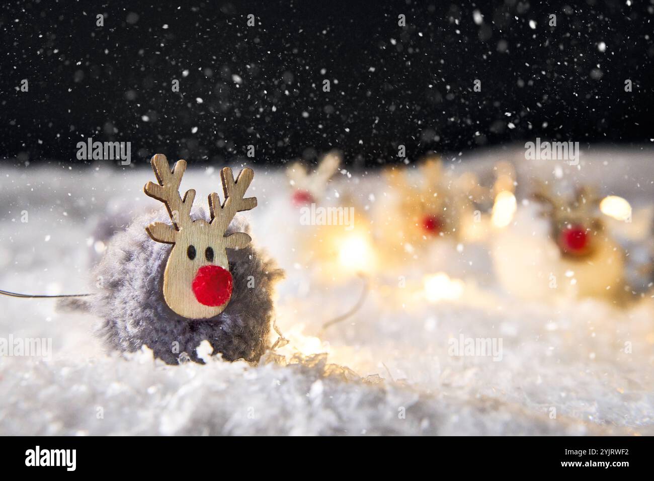 Bavaria, Germany - November 11, 2024: Cute reindeer decoration with red ...