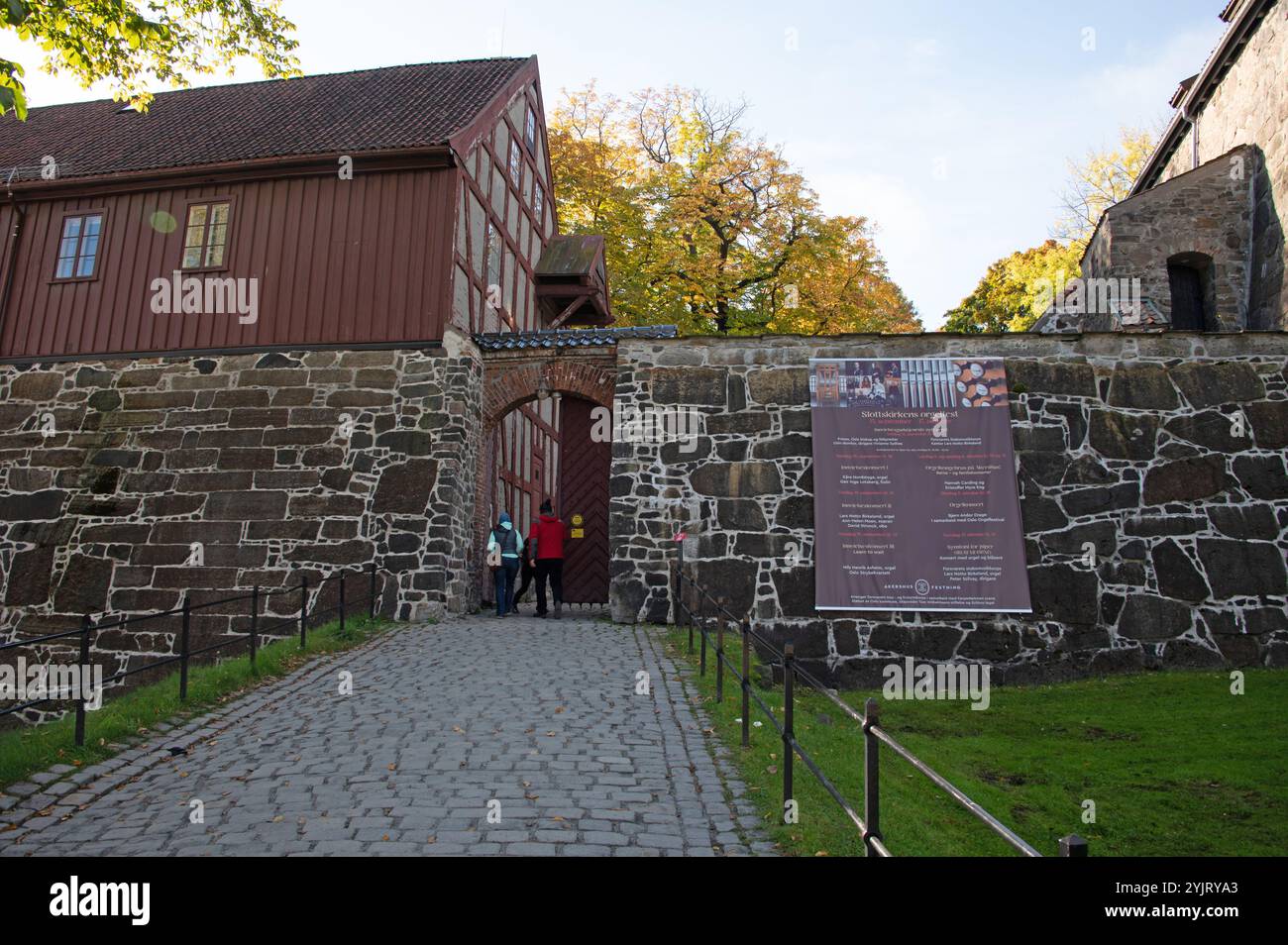 Main visitors' entrance is connected to the 13th century constructed ...