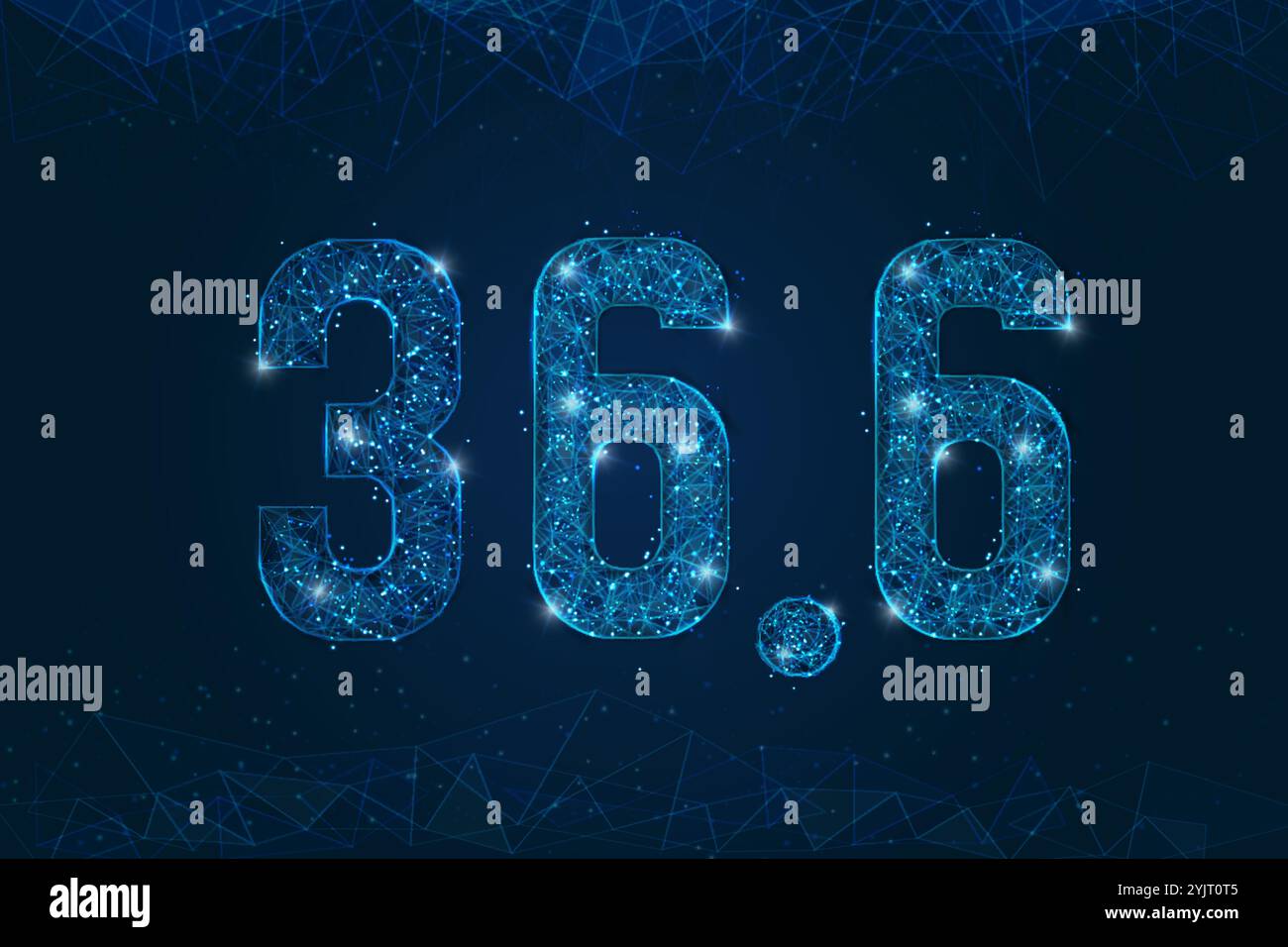 Abstract isolated blue image of healthy normal 36.6 temperature ...