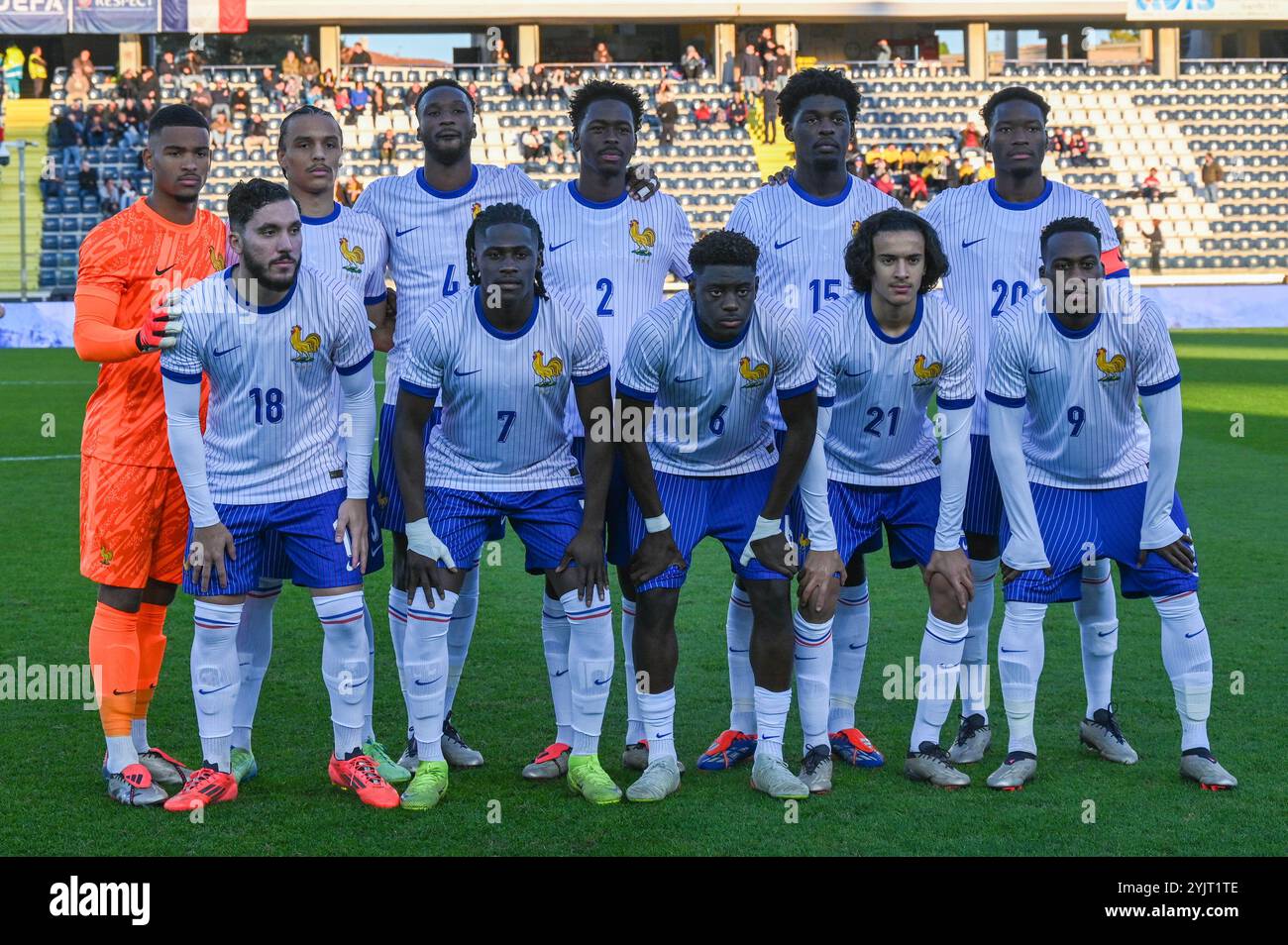 France line-up during Under 21 - Italy vs France, Friendly football ...