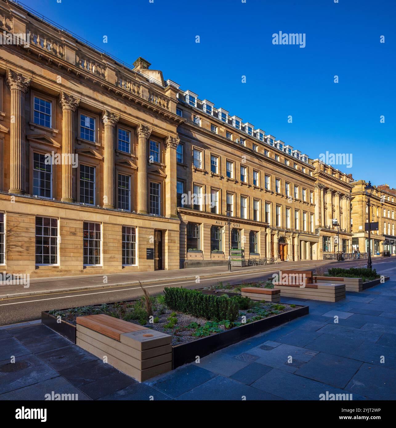 Daytime view looking along Grey Street in Newcastle upon Tyne following ...