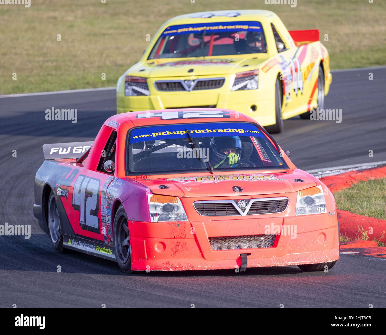 Jonathan Hadfield competing in the 2024 British Pick-Up Truck Racing ...