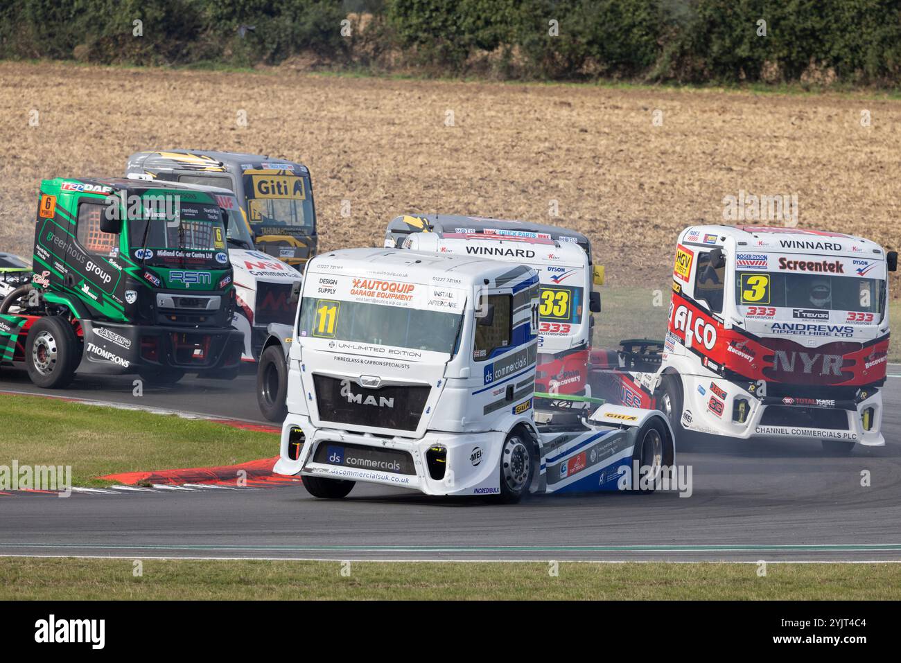 David Smith in his DS Racing MAN TGX persued through Wilson during the ...