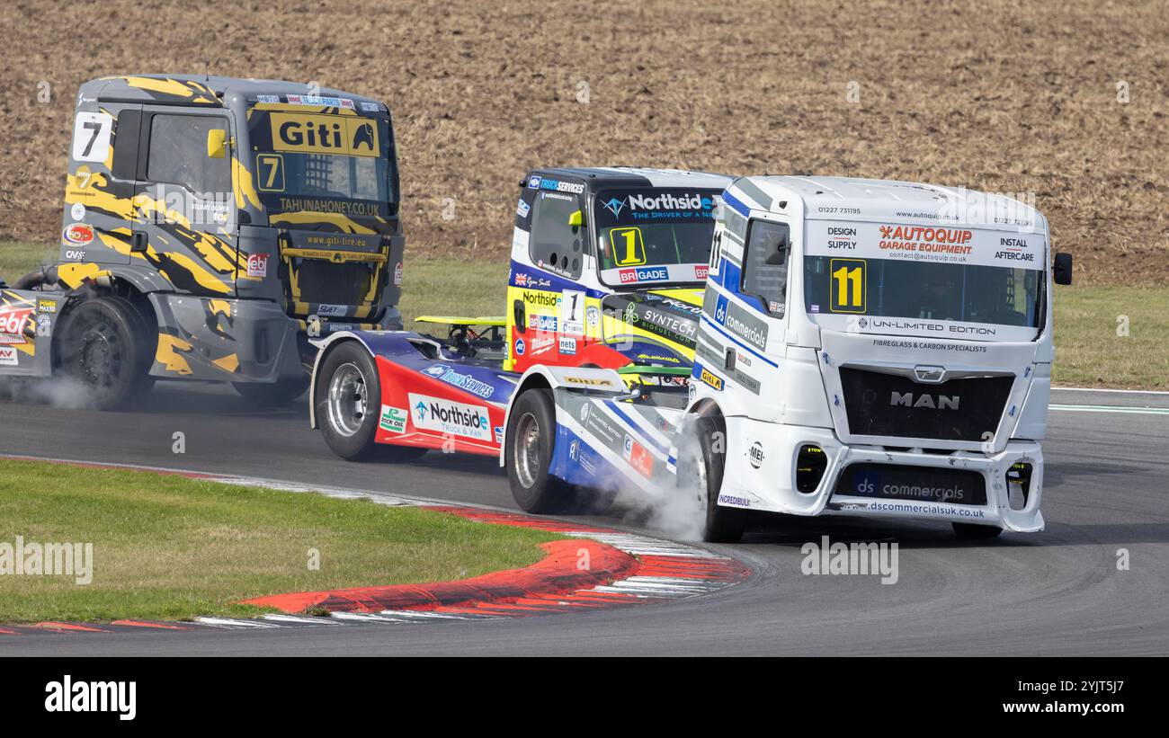 David Smith in his DS Racing MAN TGX persued through Wilson during the ...