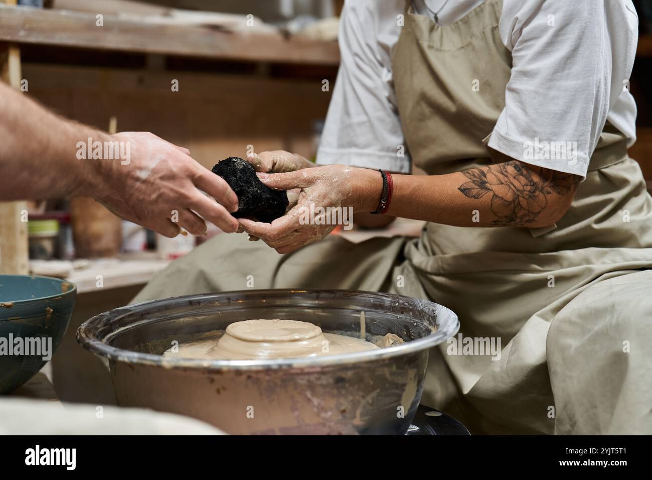Clay forming process hands hi-res stock photography and images - Alamy