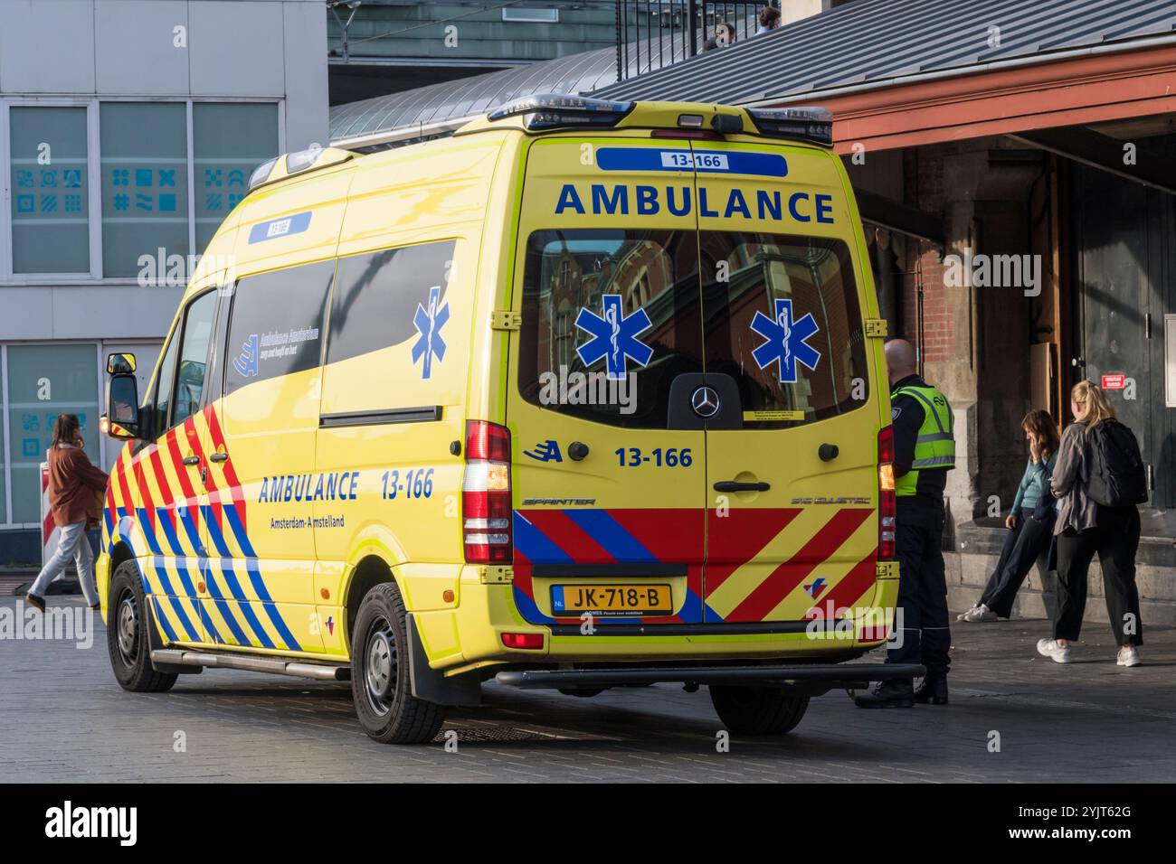 Dutch Amsterdam-Amstelland ambulance in central Amsterdam Stock Photo ...