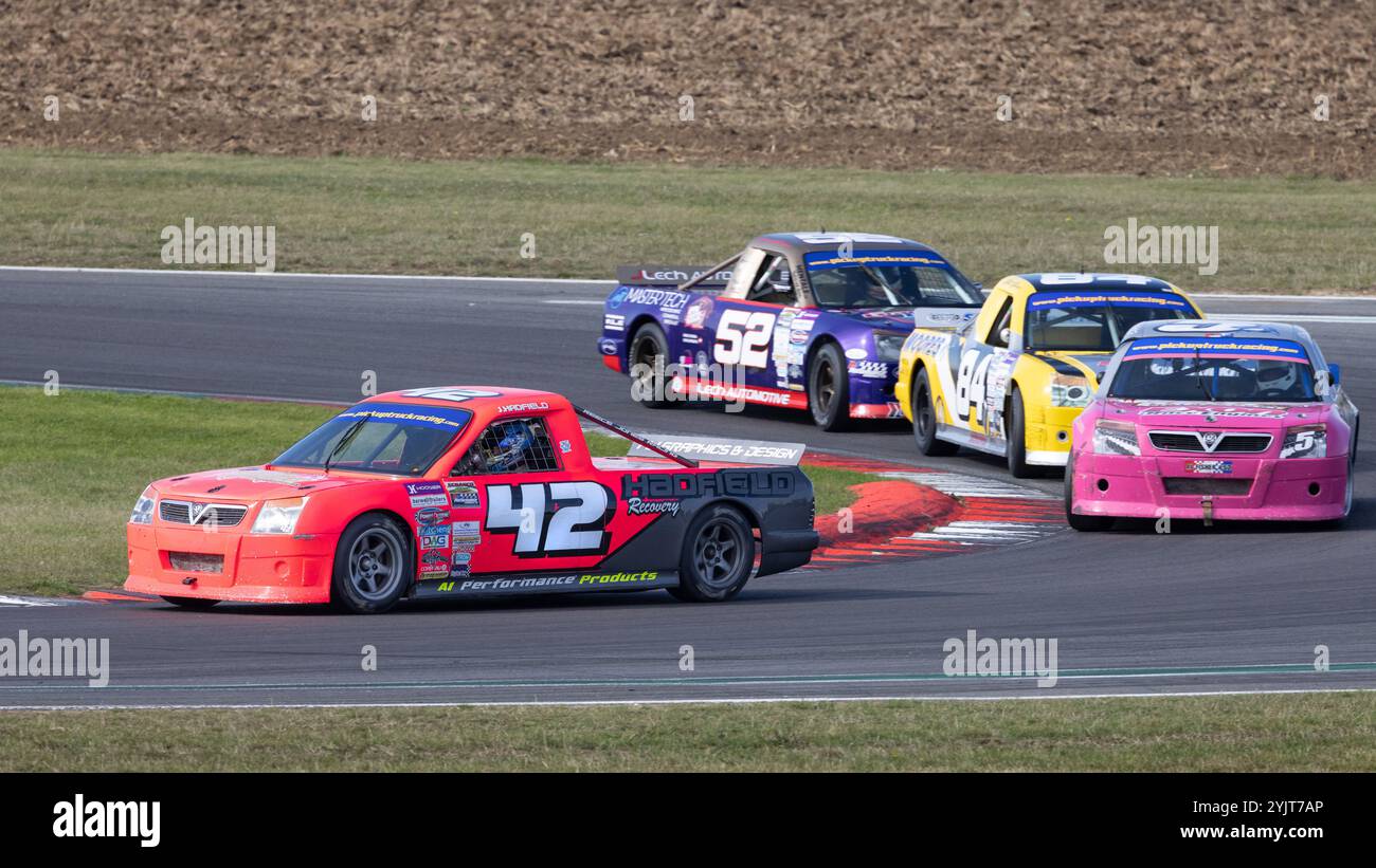 Jonathan Hadfield competing in the 2024 British Pick-Up Truck Racing ...