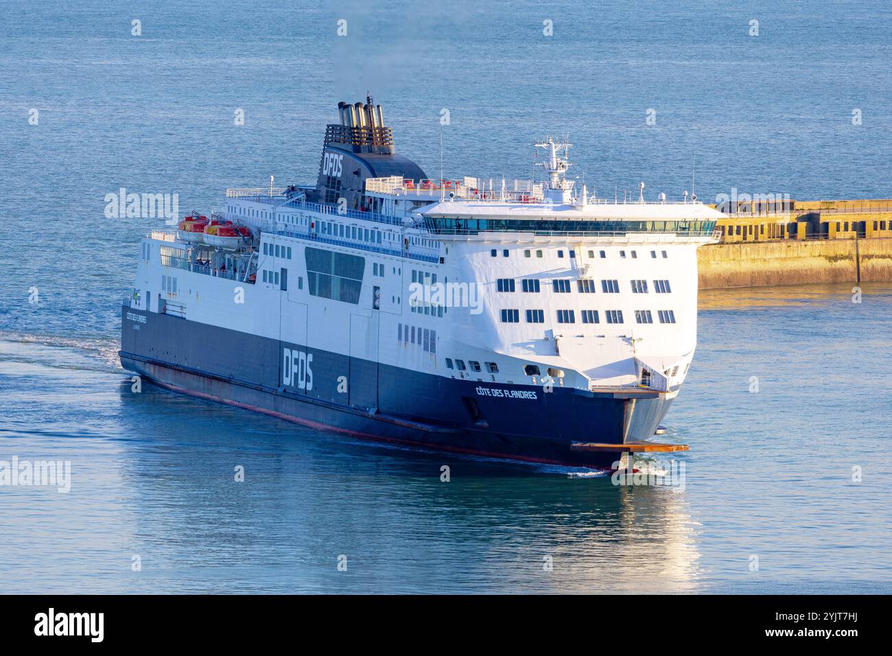 Cross Channel ferry DFDS entering the Port of Dover in Kent Stock Photo ...