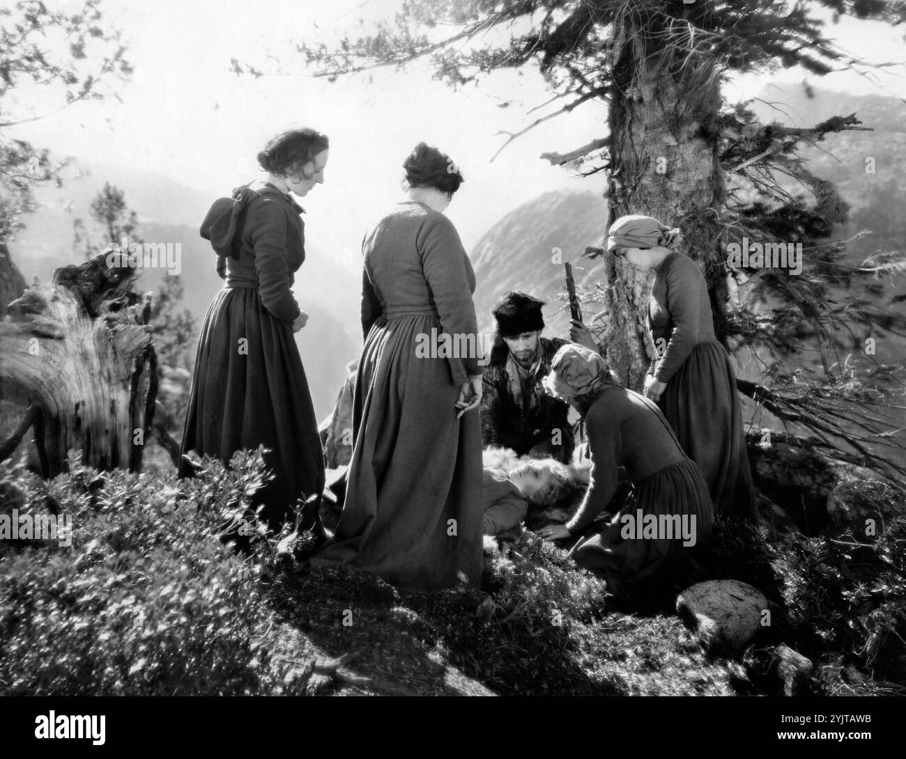 Johnny Mack Brown, Eleanor Boardman, on-set of the western film, "The ...