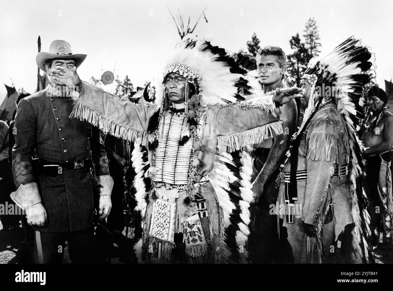 Glenn Strange (standing left, Confederate officer), John War Cloud ...