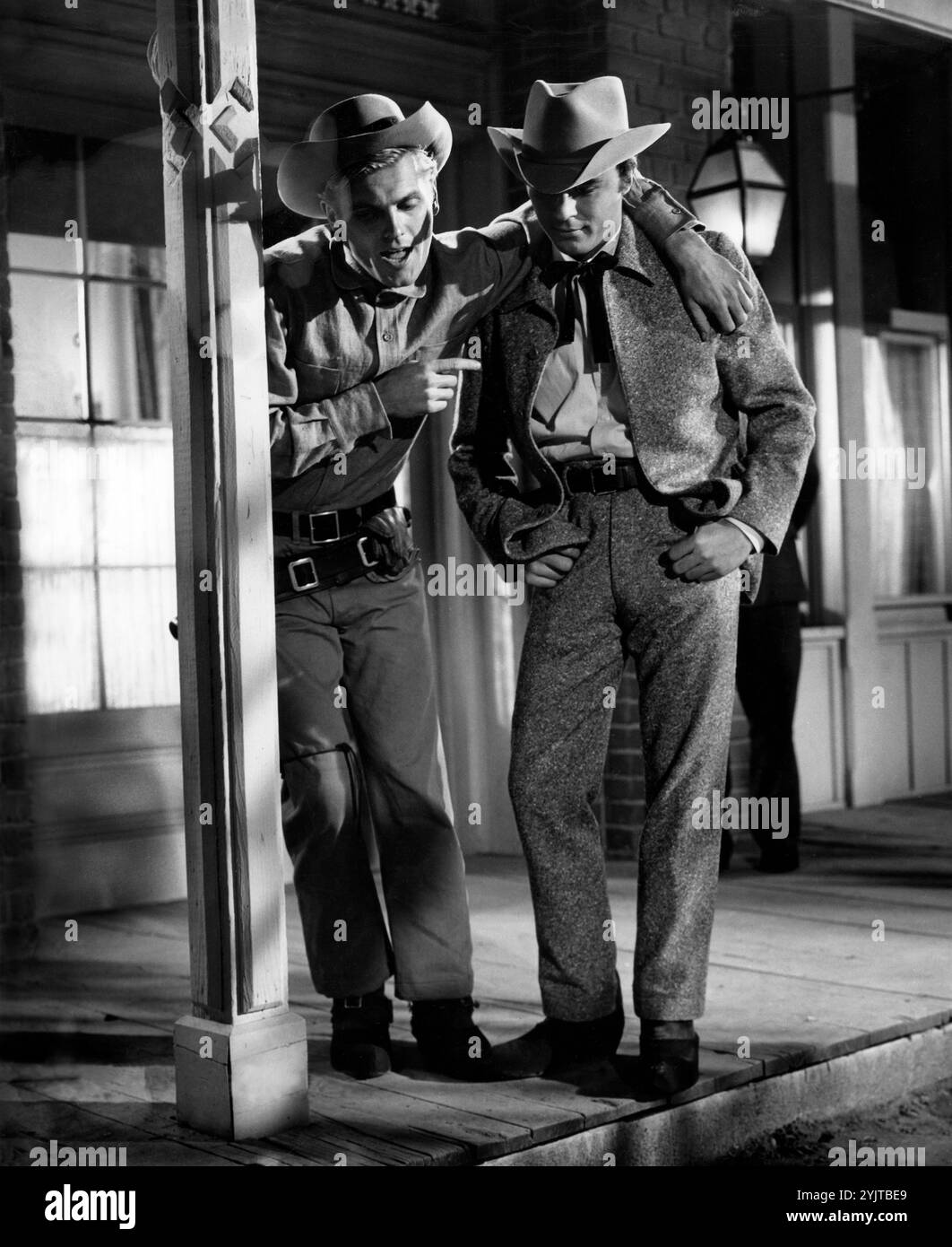 Tab Hunter, James Darren, on-set of the western film, "Gunman's Walk ...