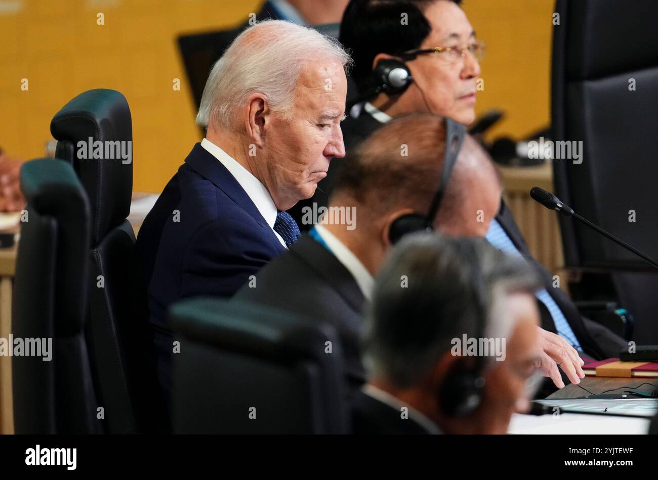 Lima, Peru. 15th Nov, 2024. U.S. President Joe Biden takes part in the ...