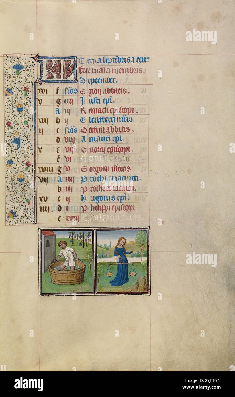 September Calendar Page: Making Wine: Libra; Arenberg Hours, early ...