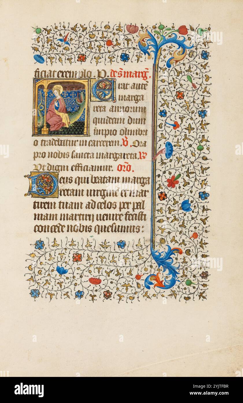 Saint Margaret and a Dragon; Book of Hours, about 1440-1450 Stock Photo - Alamy