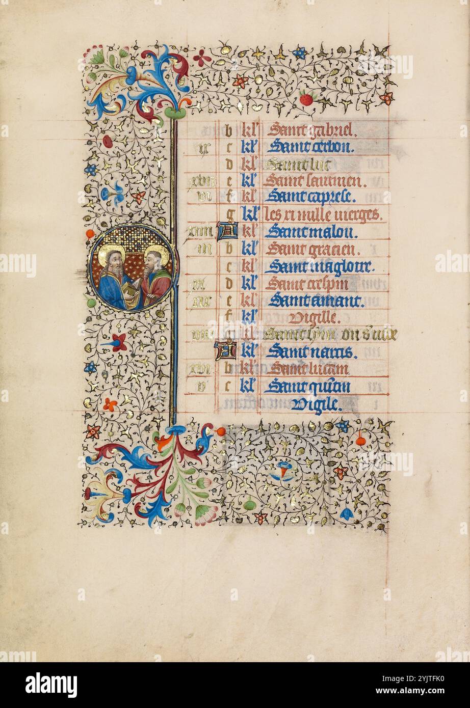 October Calendar Page: Saints Simon and Jude; Book of Hours, about 1440 ...