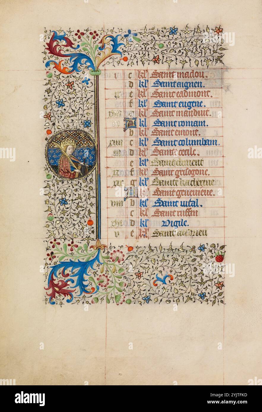 November Calendar Page: Saint Catherine; Book of Hours, about 1440-1450 Stock Photo - Alamy