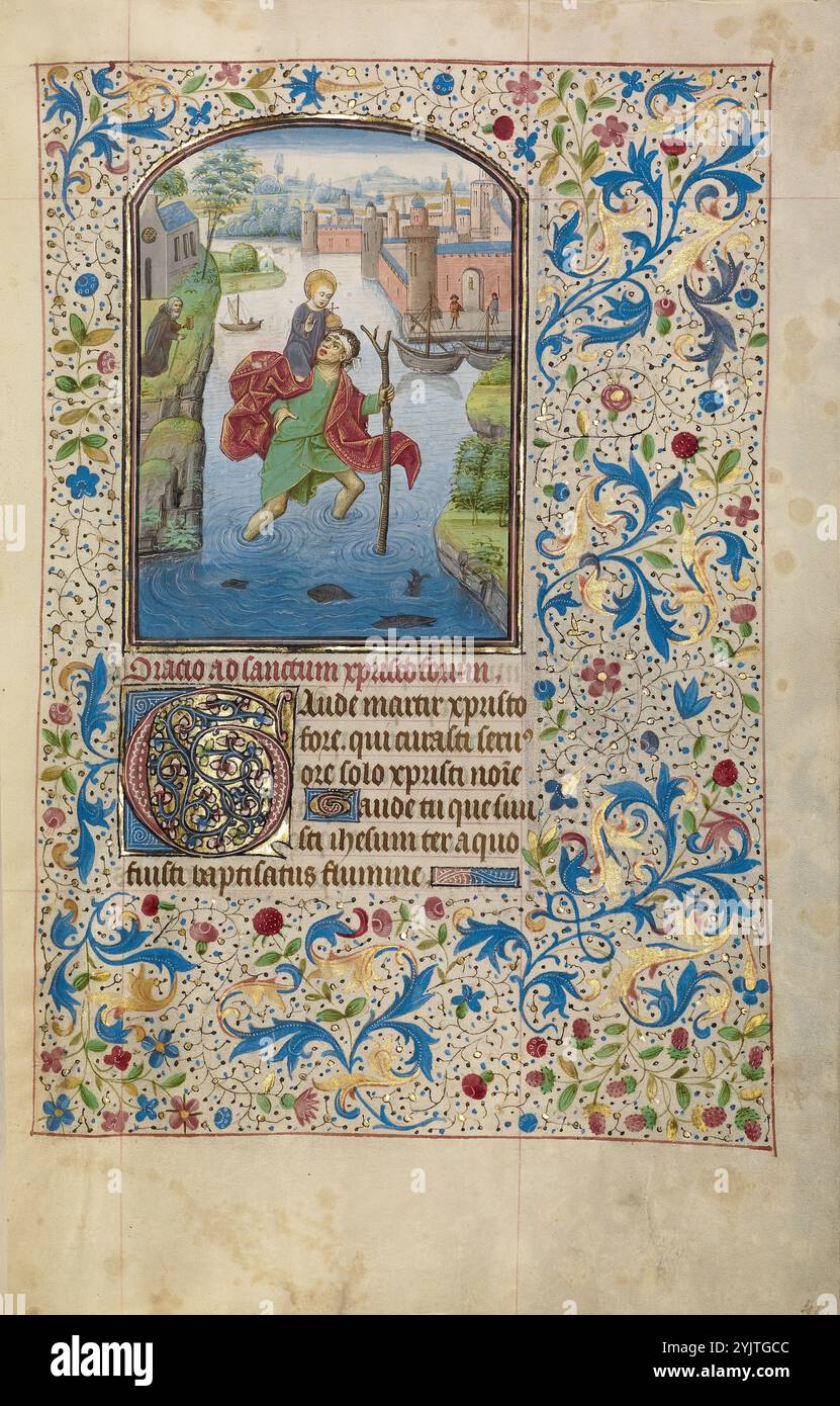 Saint Christopher Carrying the Christ Child; Arenberg Hours, early ...