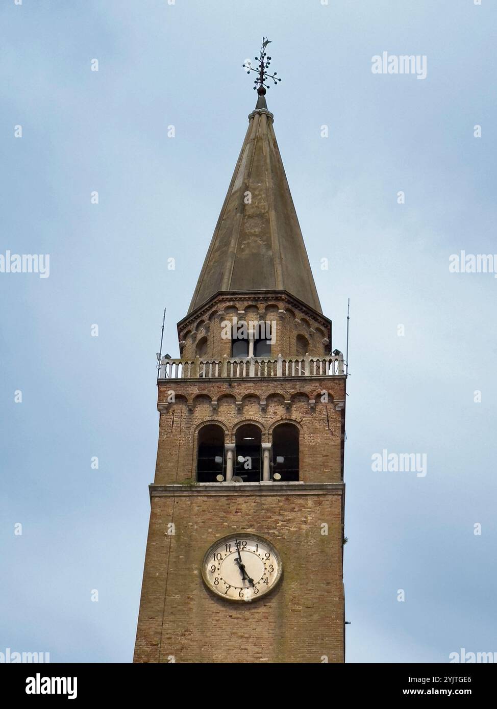 Portogruaor, Venice, Italy - June 26, 2024: Leaning clock tower of ...