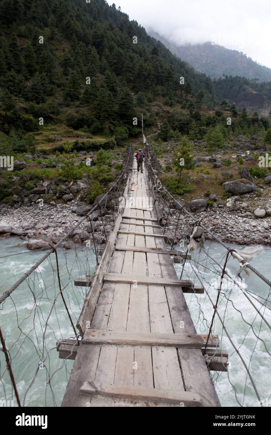 October 2009 WWF Everest - Village of Ghat with Dudh Koshi river and ...