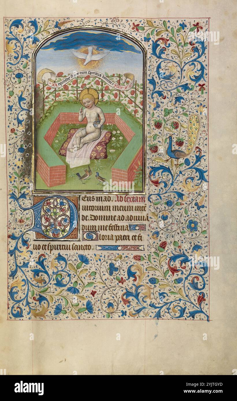Jesus with an Orb in a Garden; Arenberg Hours, early 1460s Stock Photo ...