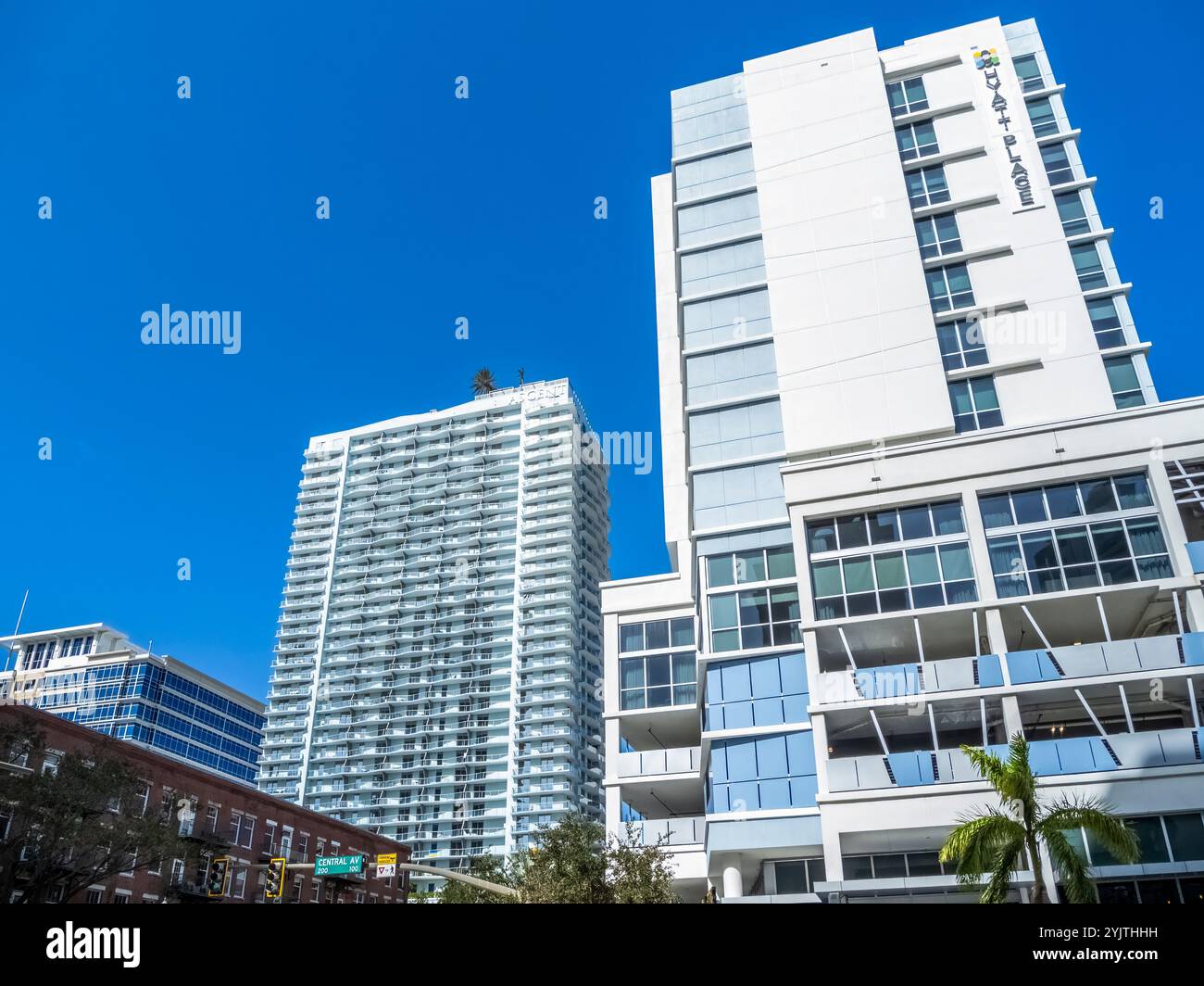Tall modern buildings in downtown St Petersbug Florida USA Stock Photo ...