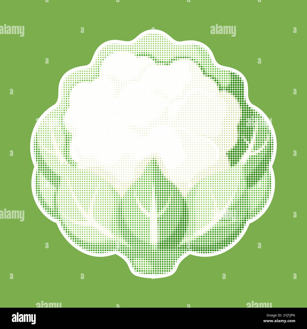 Cauliflower. Trendy halftone style. Fresh vegetable retro color ...