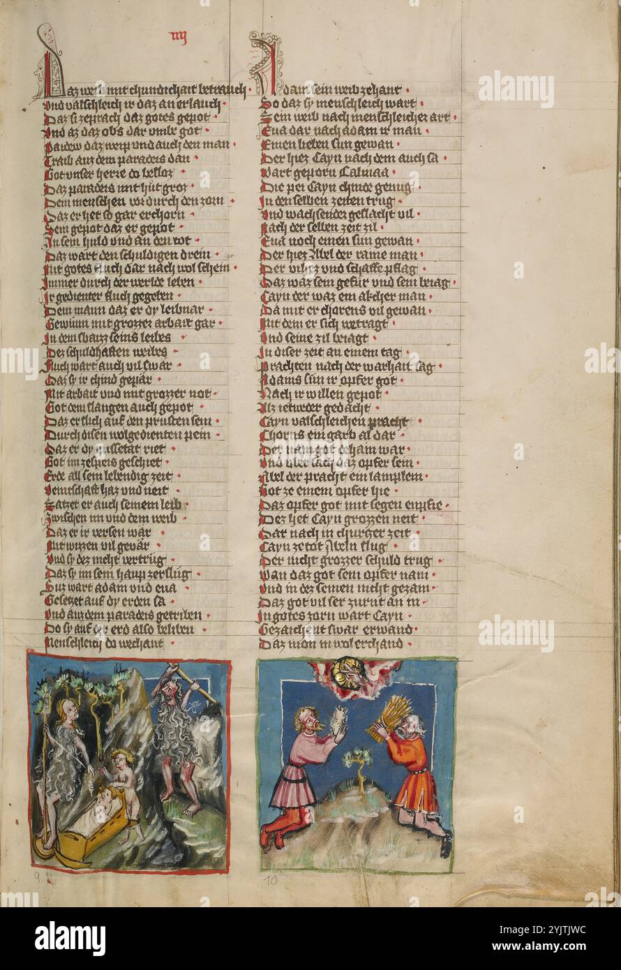 Adam and Eve Working: The Sacrifice of Cain and Abel; Weltchronik ...