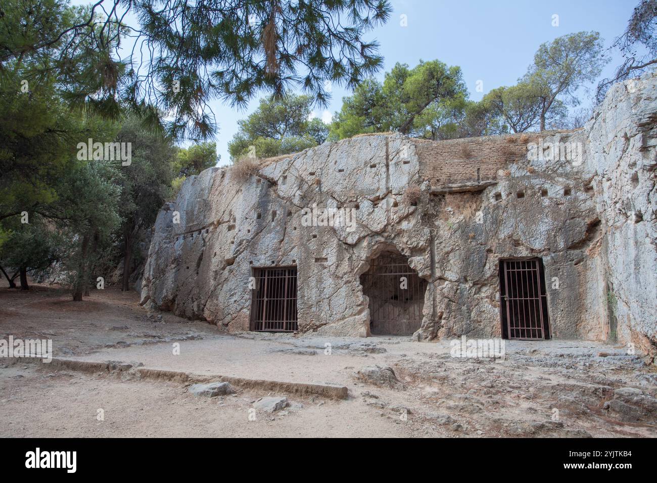 The Prison of Socrates at Philopappos hill, Athens, Greece Stock Photo ...