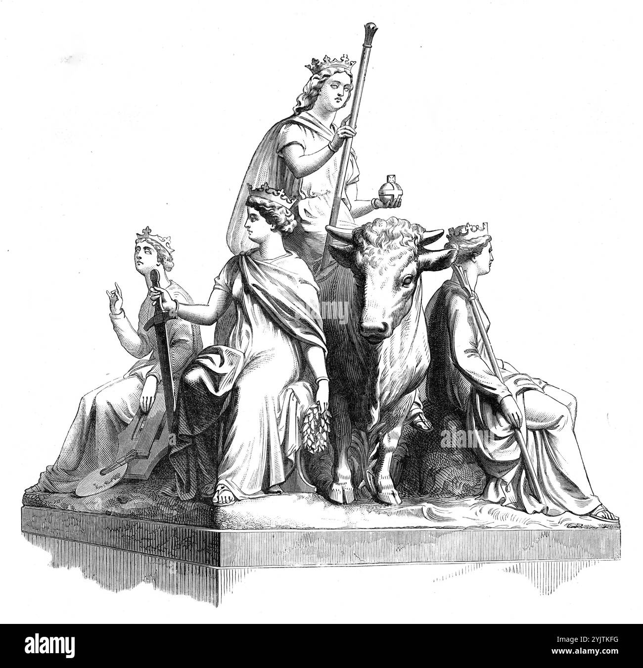 Seated allegorical women Black and White Stock Photos & Images - Alamy