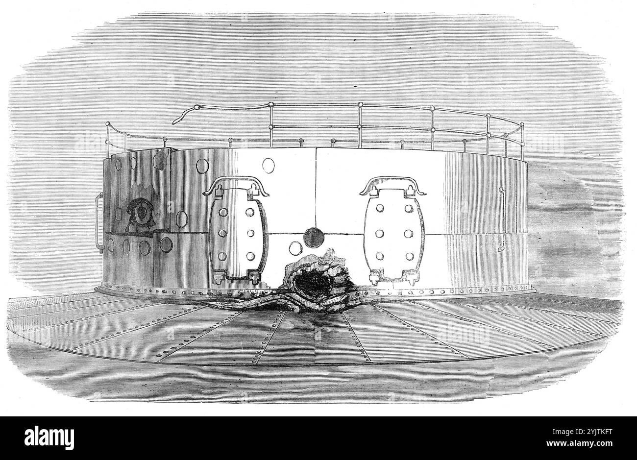 The turret of H.M.S. Glatton: effect of the last shot, 1872. 'The ...