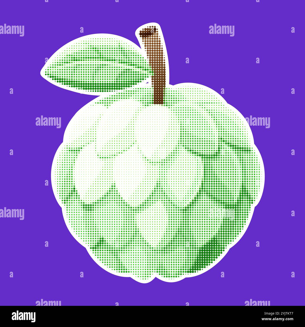 Sugar apple. Trendy halftone style. Fresh fruit retro color halftone ...