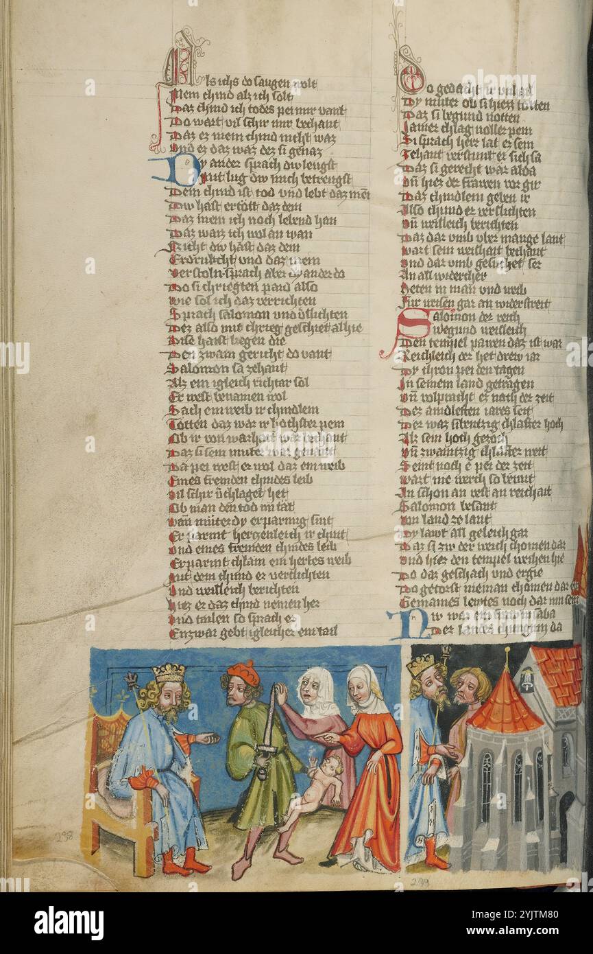 The Judgment of Solomon: The Building of Solomon's Temple; Weltchronik ...