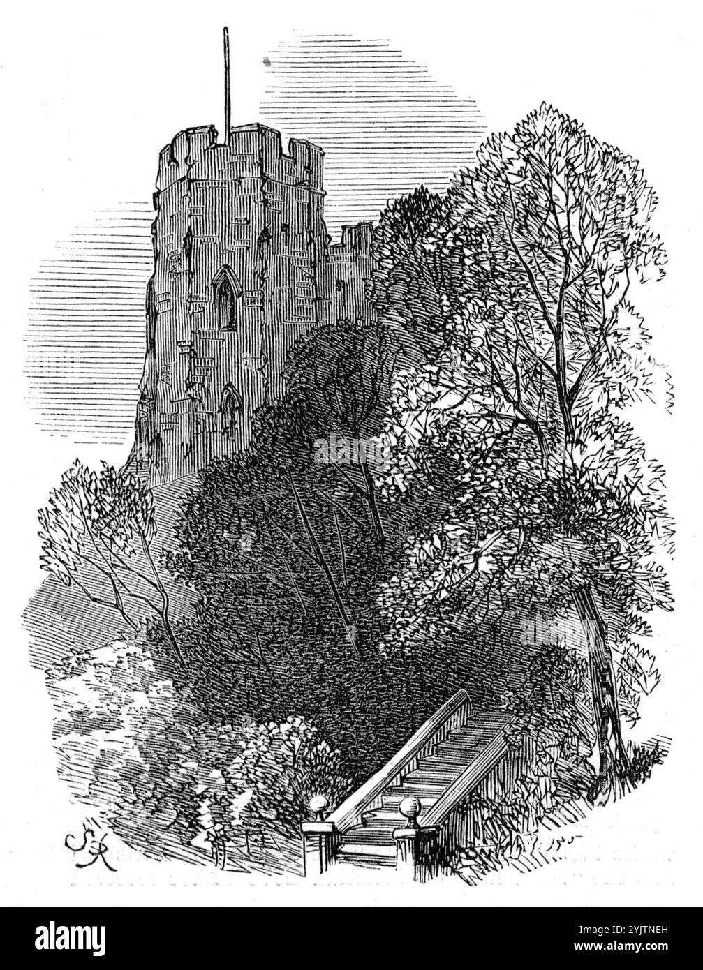Lewes Castle, Sussex, 1872. 'The county town of Sussex is Lewes, eight ...