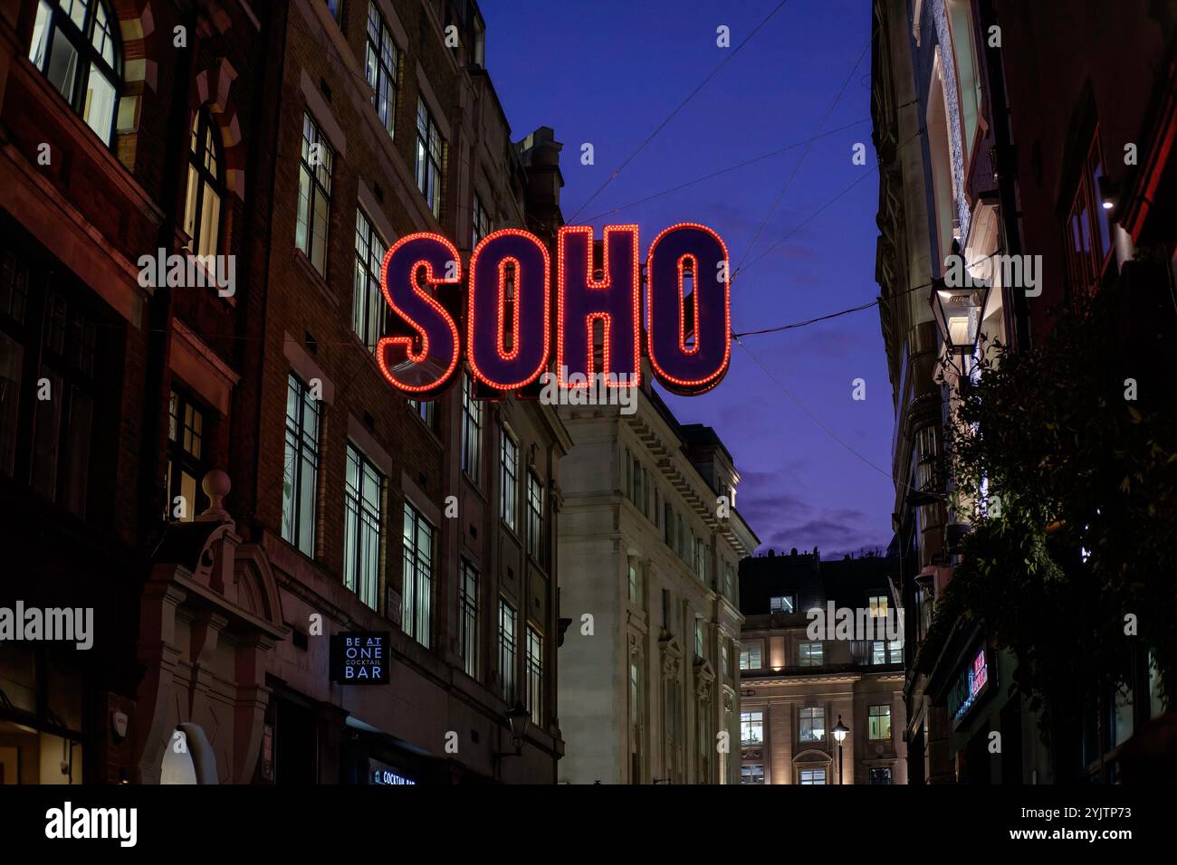 Soho illuminated sign, London, UK Stock Photo - Alamy