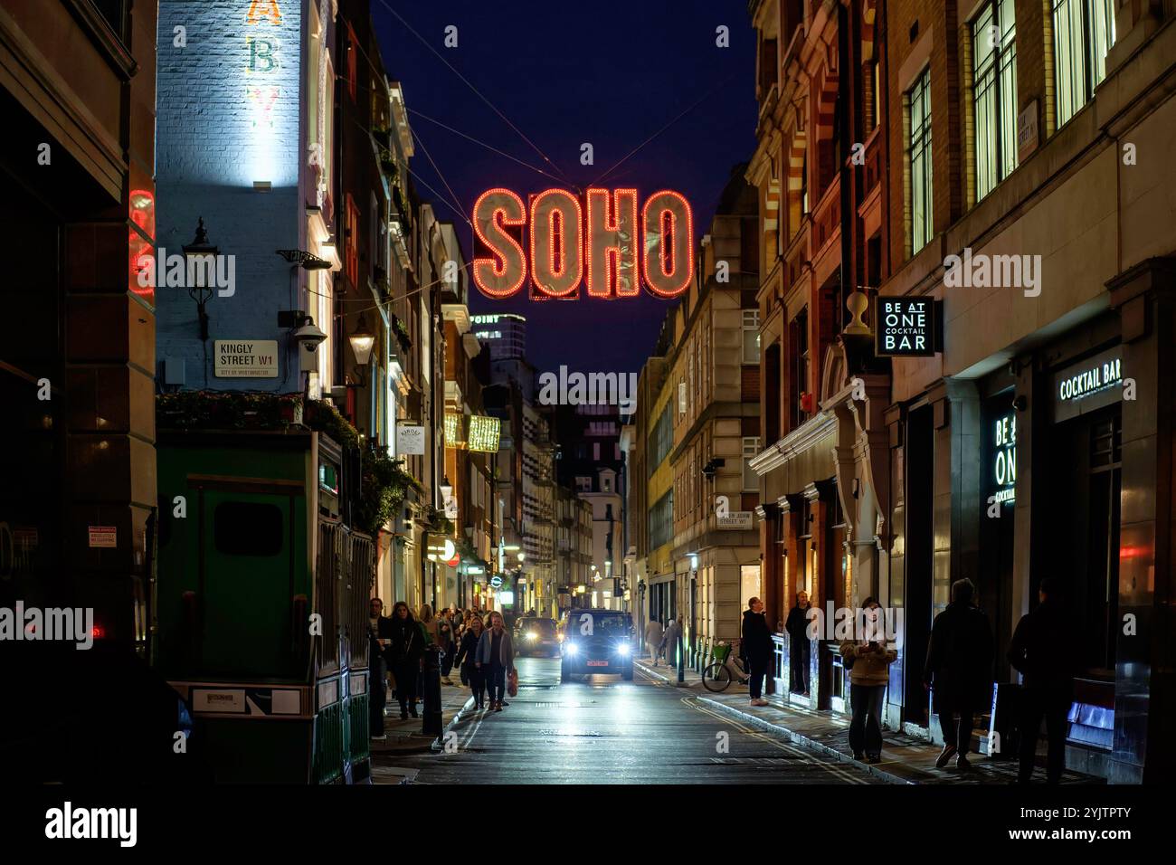 Soho illuminated sign, Beak Street, London, UK Stock Photo - Alamy