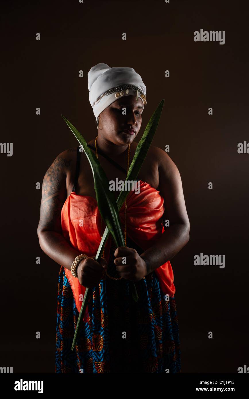 Salvador, Bahia, Brazil - October 21, 2024: Woman in traditional ...