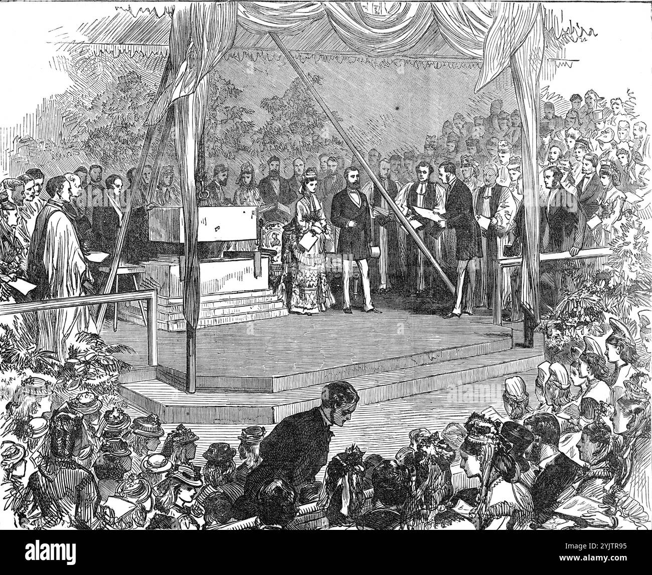 The Princess of Wales laying the foundation-stone of the Hospital for ...