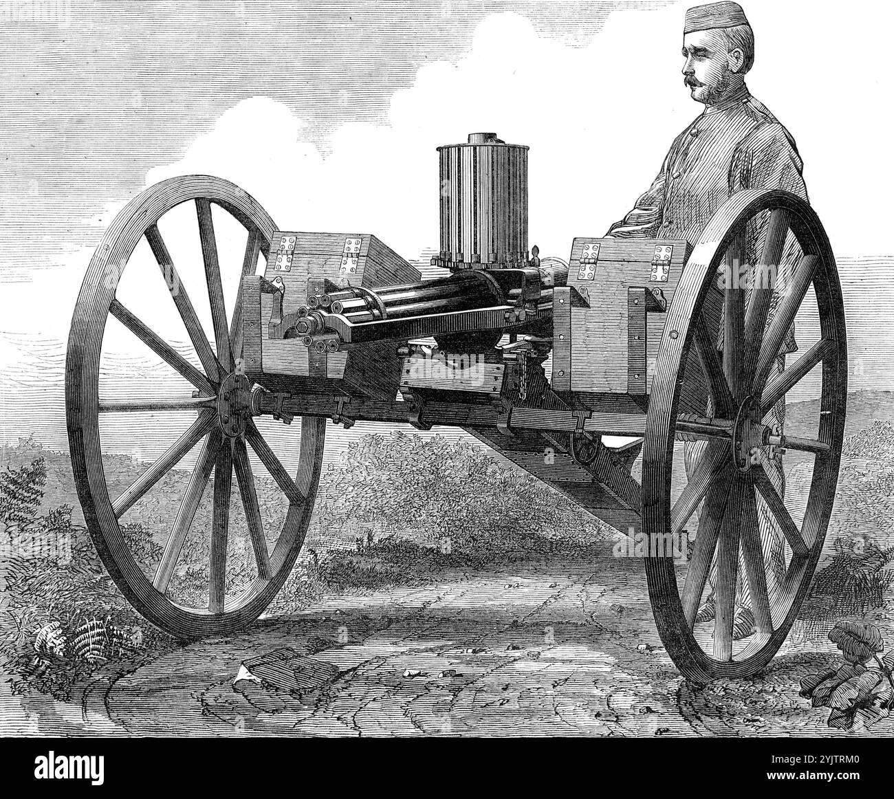The Gatling Gun, 1872. 'Last week a series of experiments was carried ...
