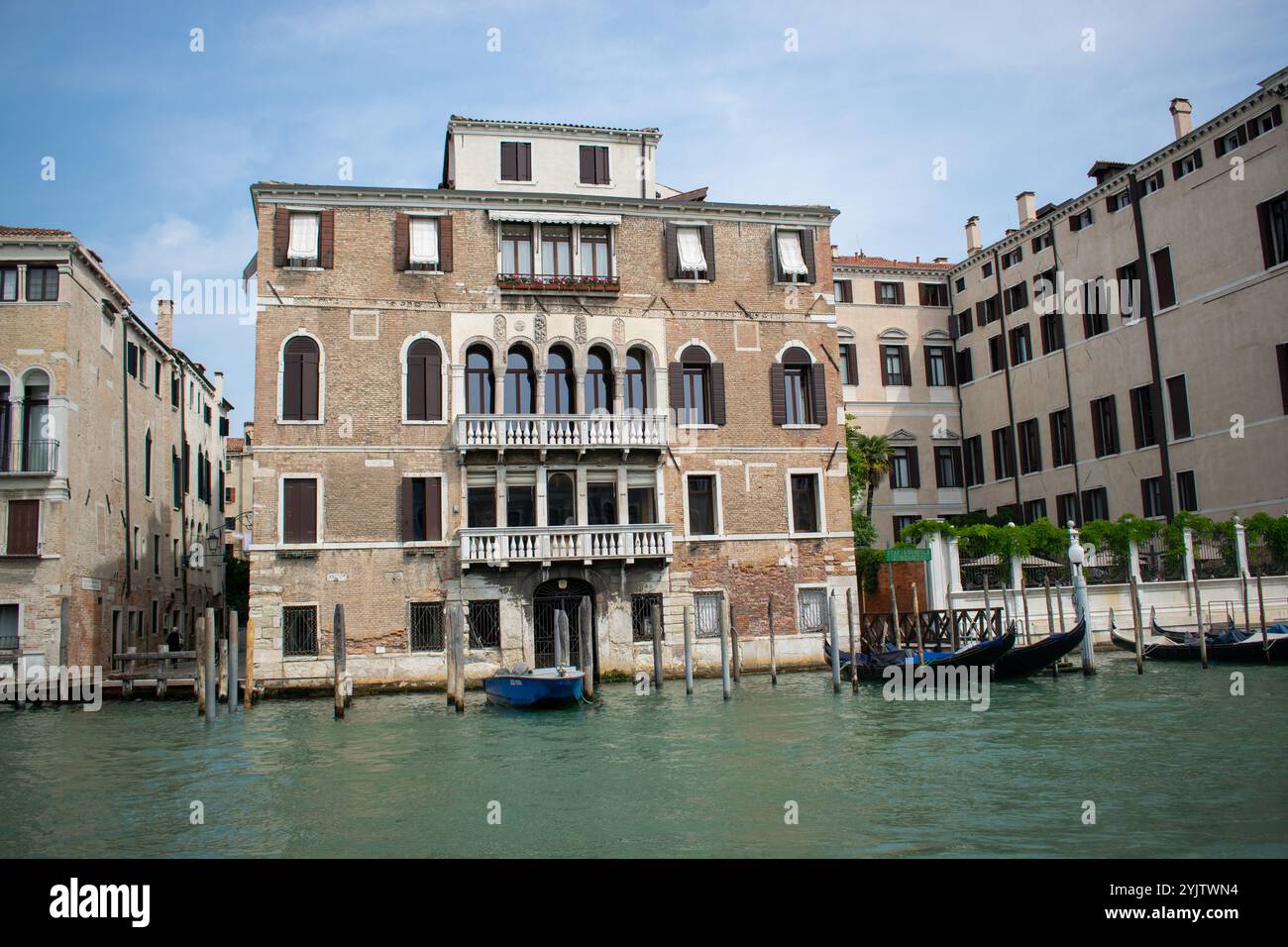 Italy Venice Sea Gondola buildings Stock Photo - Alamy
