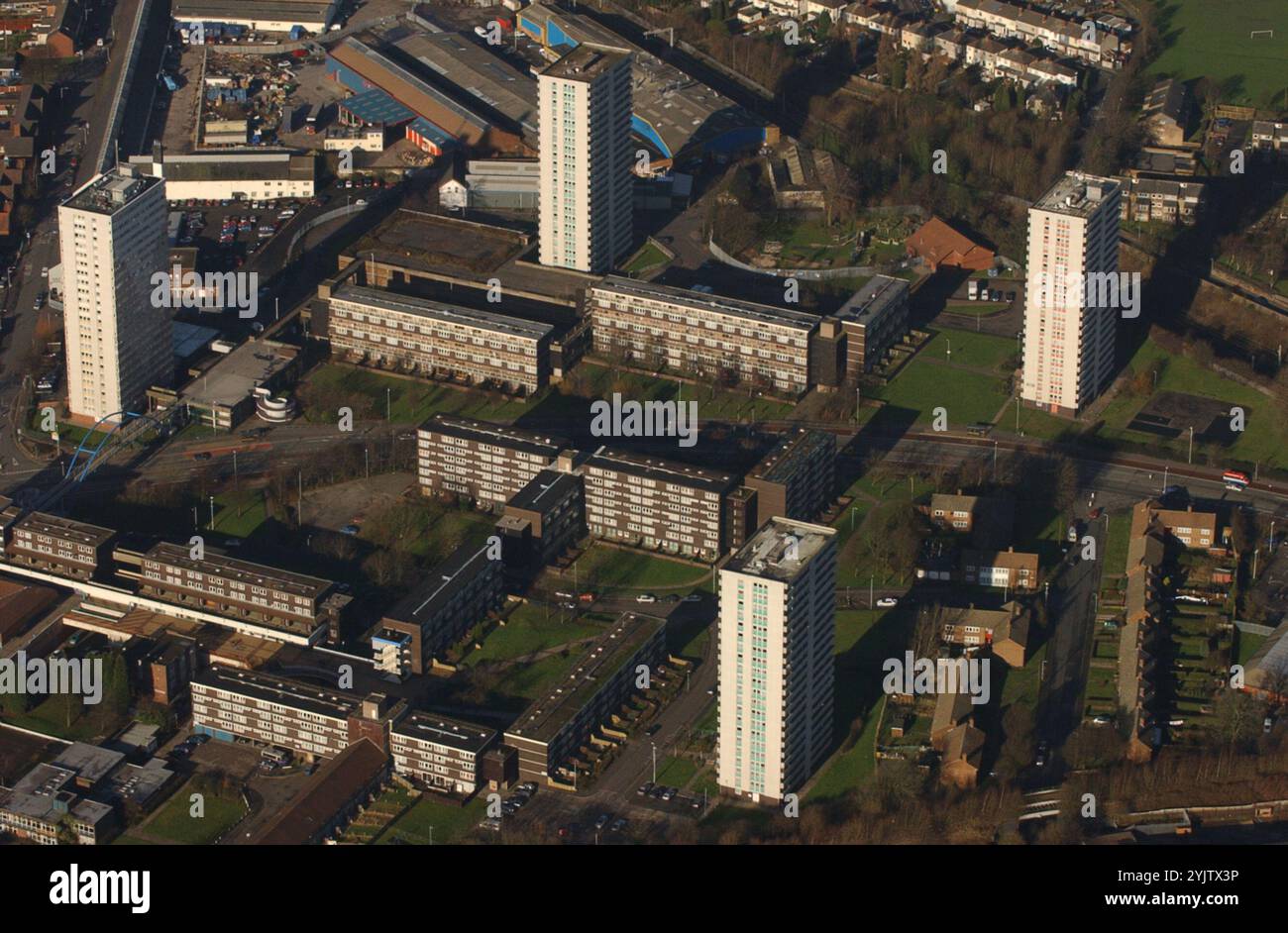 Aerial view of Heath Town Wolverhampton West Midlands England Uk 2003 ...