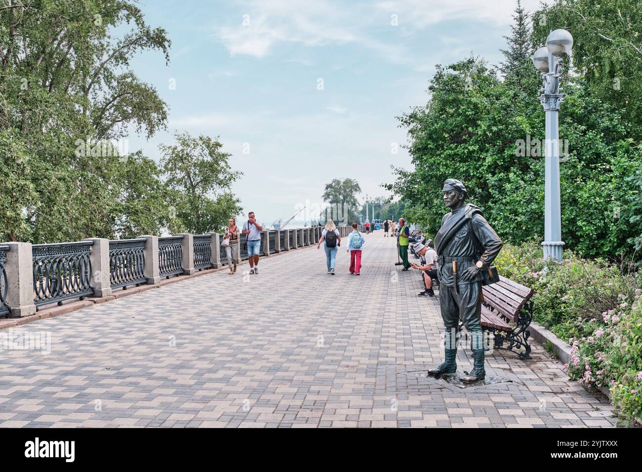 Samara, Russia - June 8, 2024: Genre sculpture Comrade Sukhov, monument ...