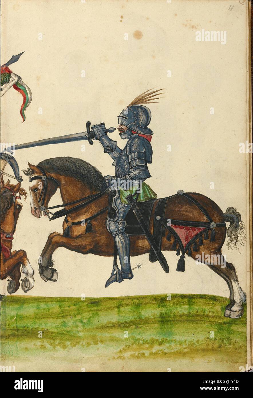 Three Horsemen in Armor from the Time of Emperor Sigismund; Tournament ...