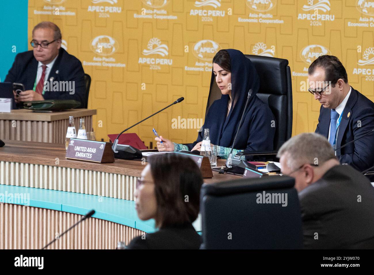 Lima, Peru. 15th Nov, 2024. Heads of State and government ministers ...