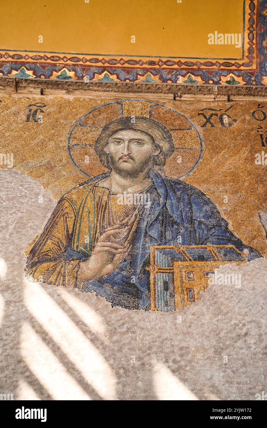 Mosaic of Christ Pantocrator inside the Hagia Sophia - landmark ...