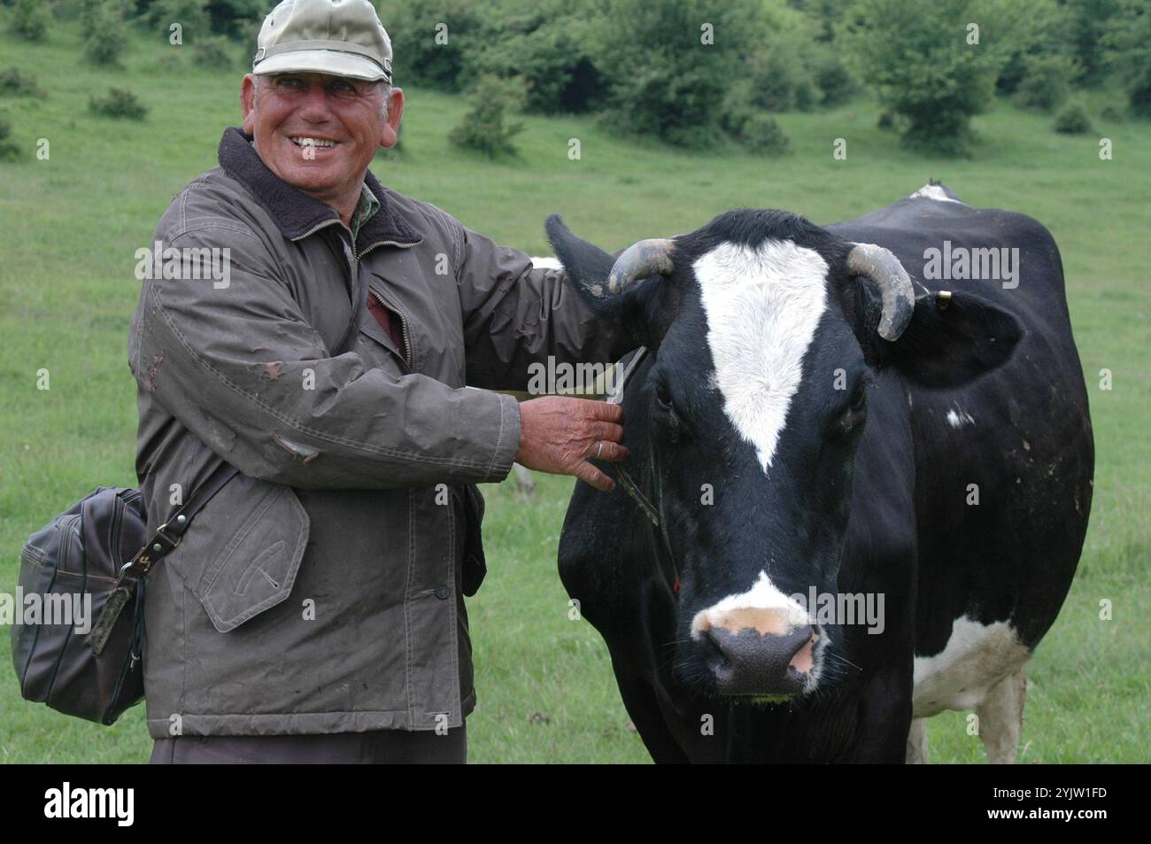 May 21,2005 Bulgarian catleman former with his catles(cows) still man ...